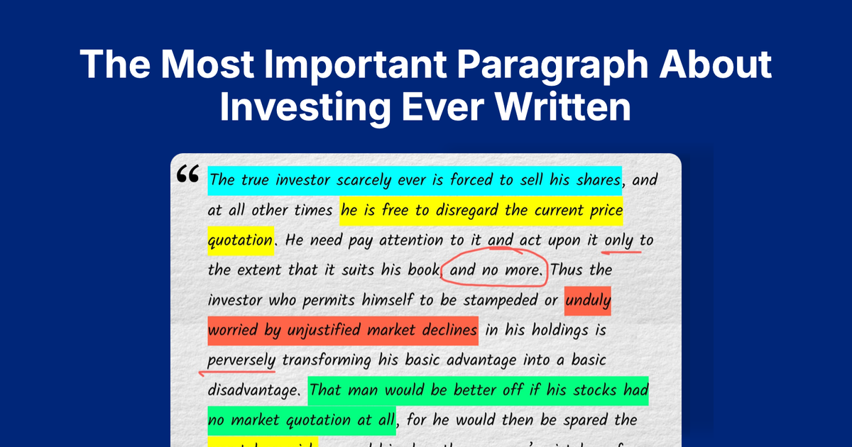 The Most Important Paragraph About Investing